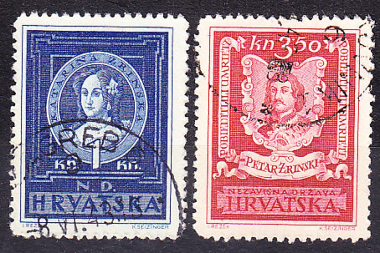 CHORVÁTSKO 1943, Michel 103, 105, razené. OSOBNOSTI. | STAMPS.SK
